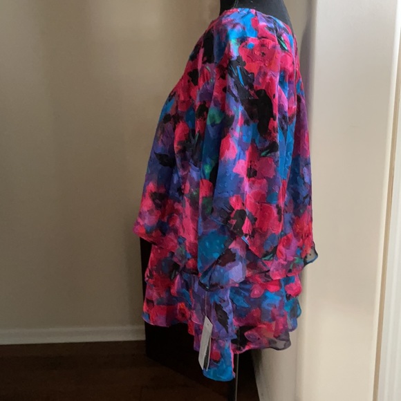 Alex Evenings | Tops | Alex Evenings Multicolored Floral Print Tiered ...
